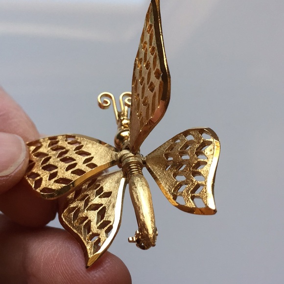 Vintage | Jewelry | Hinged Wings Butterfly Brooch | Poshmark